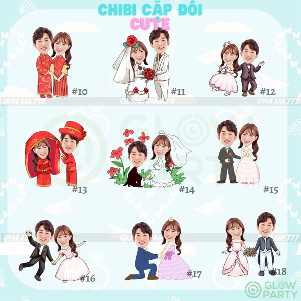 Chibi tình nhân - Set 2 – Glowstore