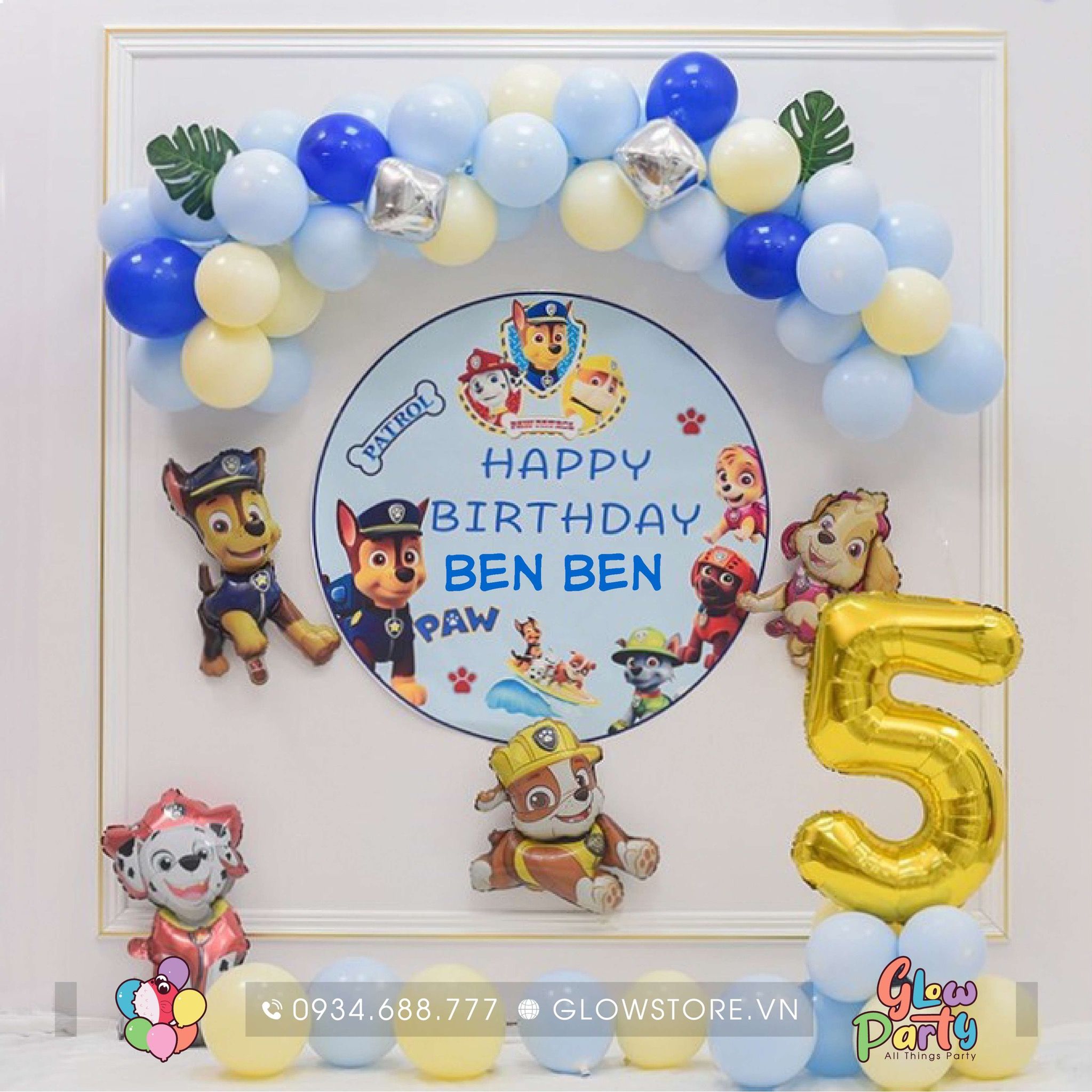 Combo Bóng Background Chủ Đề - Đội chó cứu hộ Paw Patrol – Glowstore