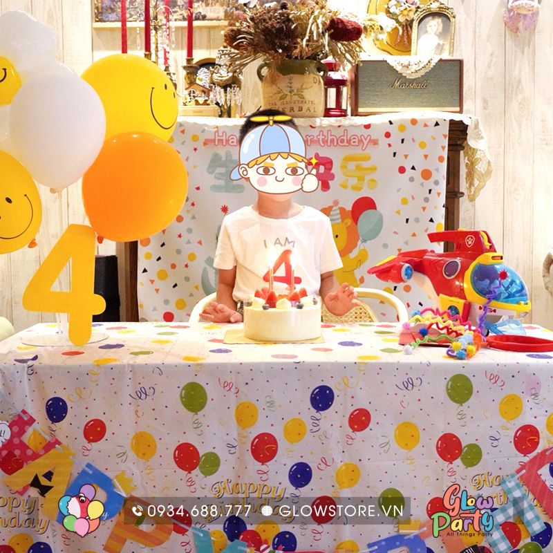 Khăn trải bàn - Happy Birthday Balloon – Glowstore