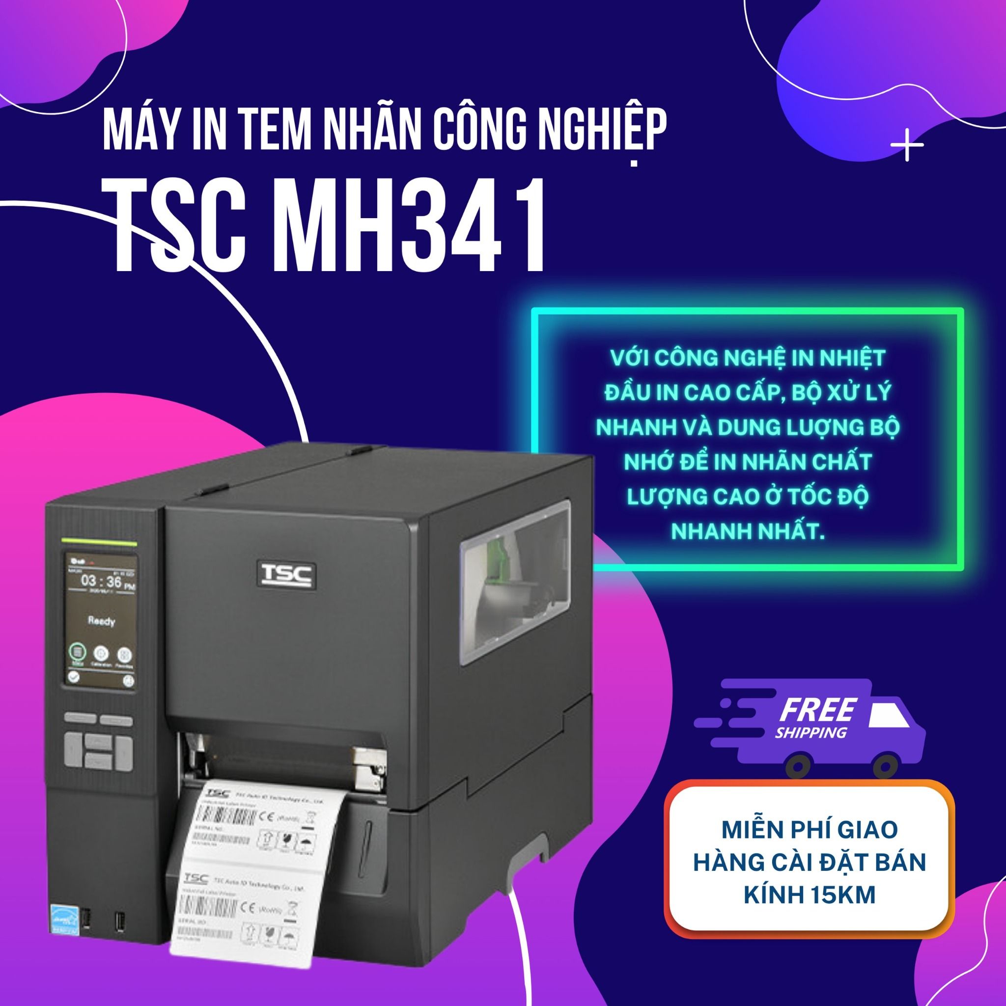 Máy in tem mã vạch TSC MH341 300dpi – HACODE.VN