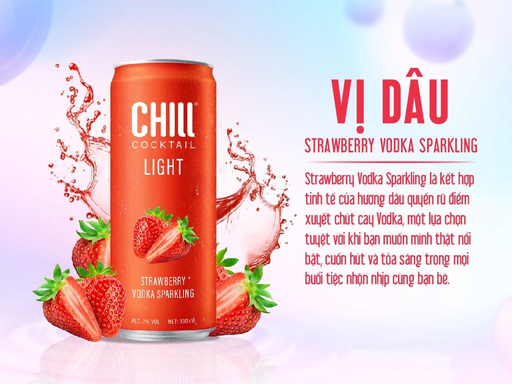 CHILL LIGHT STRAWBERRY & VODKA 330ML*24 – BON GROCER