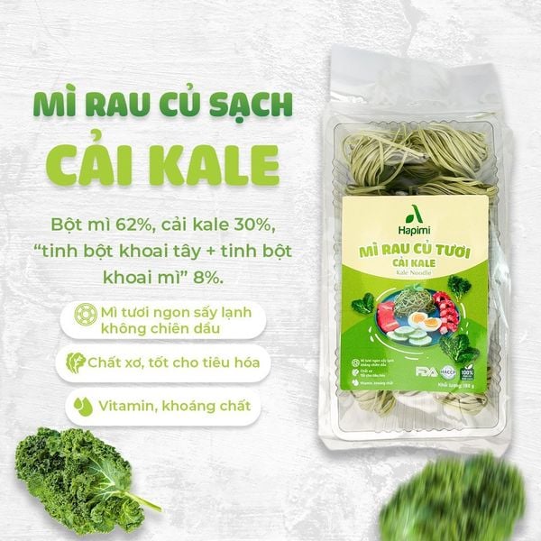 Mì Rau Củ Tươi Cải Kale Hapimi 180gr/Gói – BON GROCER