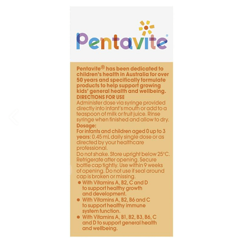 Siro vitamin tổng hợp cho bé từ 0-3 tuổi Pentavite Infant Liquid 30ml ...