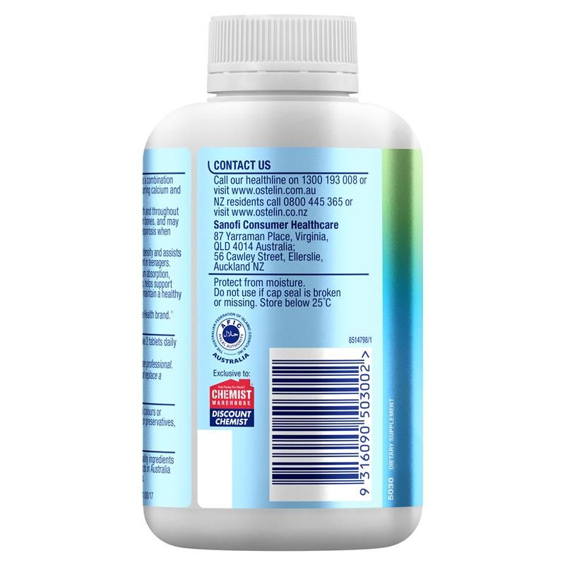 Bổ Sung Canxi & Vitamin D3 Ostelin 300 viên – Hàng Úc Thom Dang