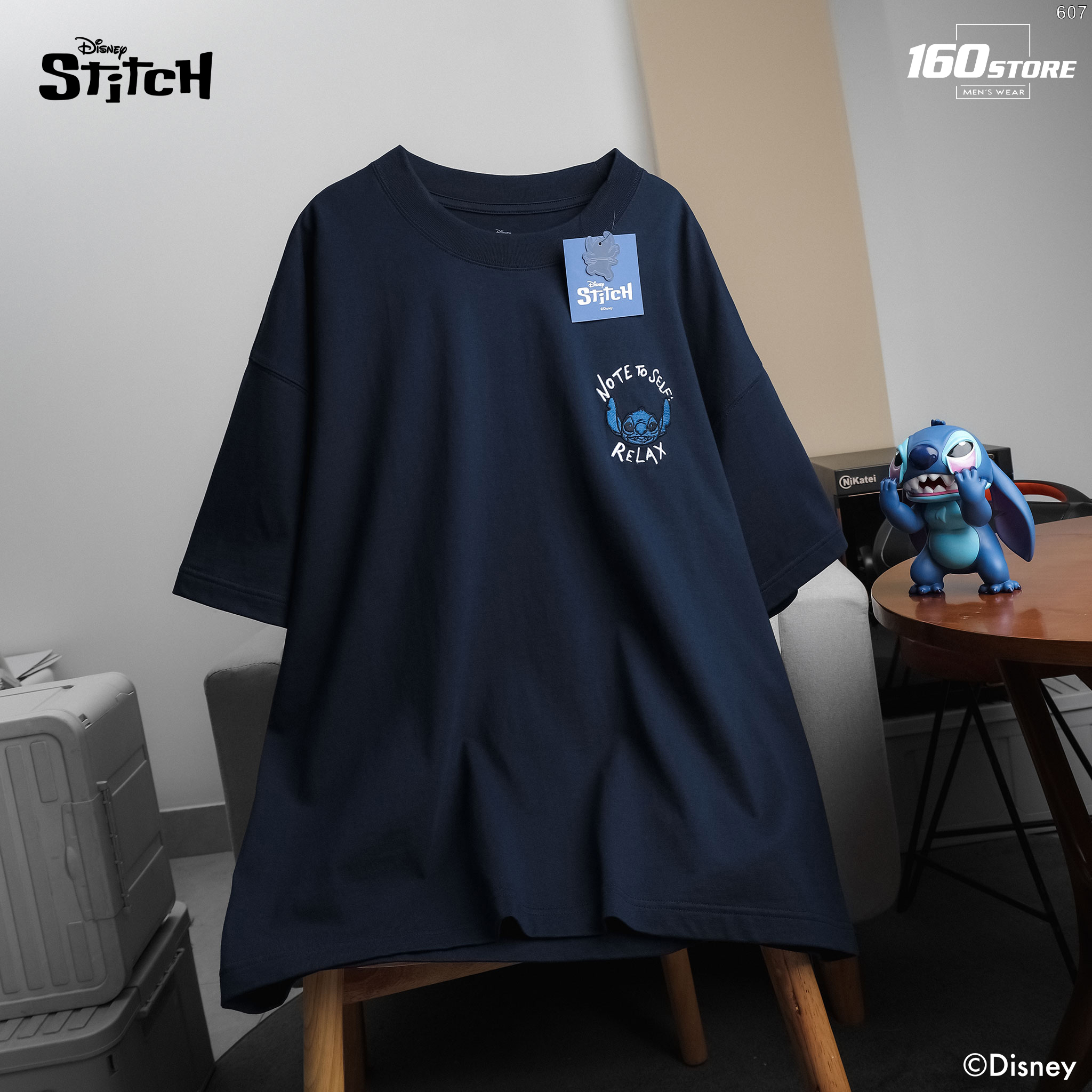 Áo Thun Nam Hoạ Tiết Disney Stitch Chill Vibes Form Boxy