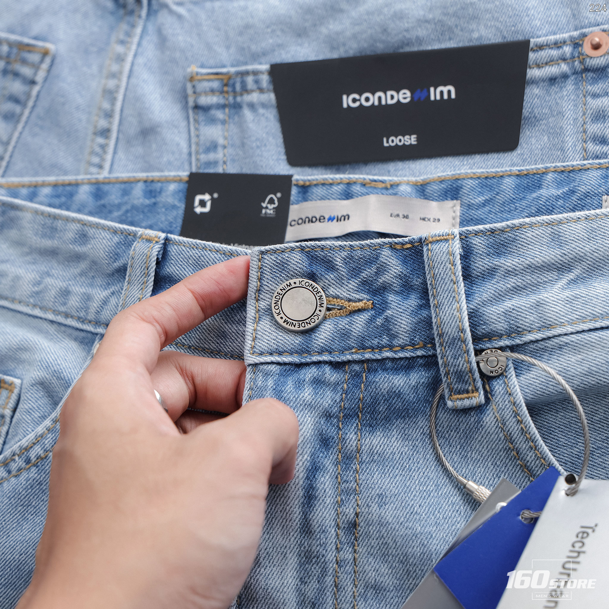 Quần Short Jean Nam ICONDENIM ICON105 Light Blue