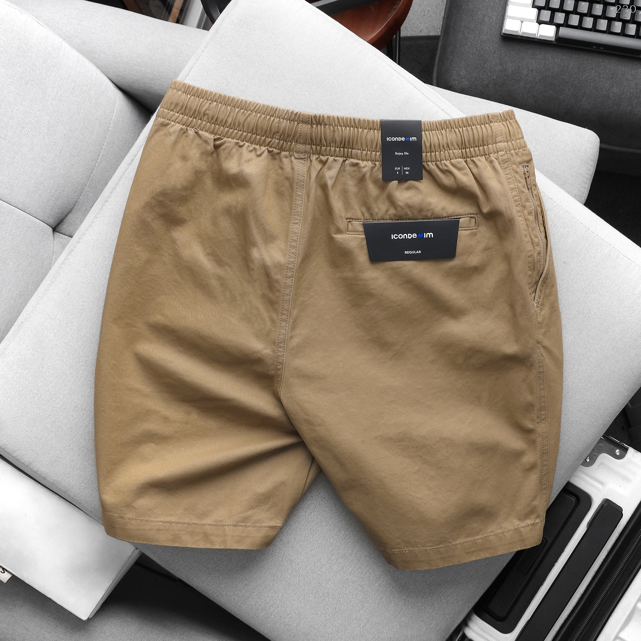 Quần Short Kaki Nam ICONDENIM Garment Dye