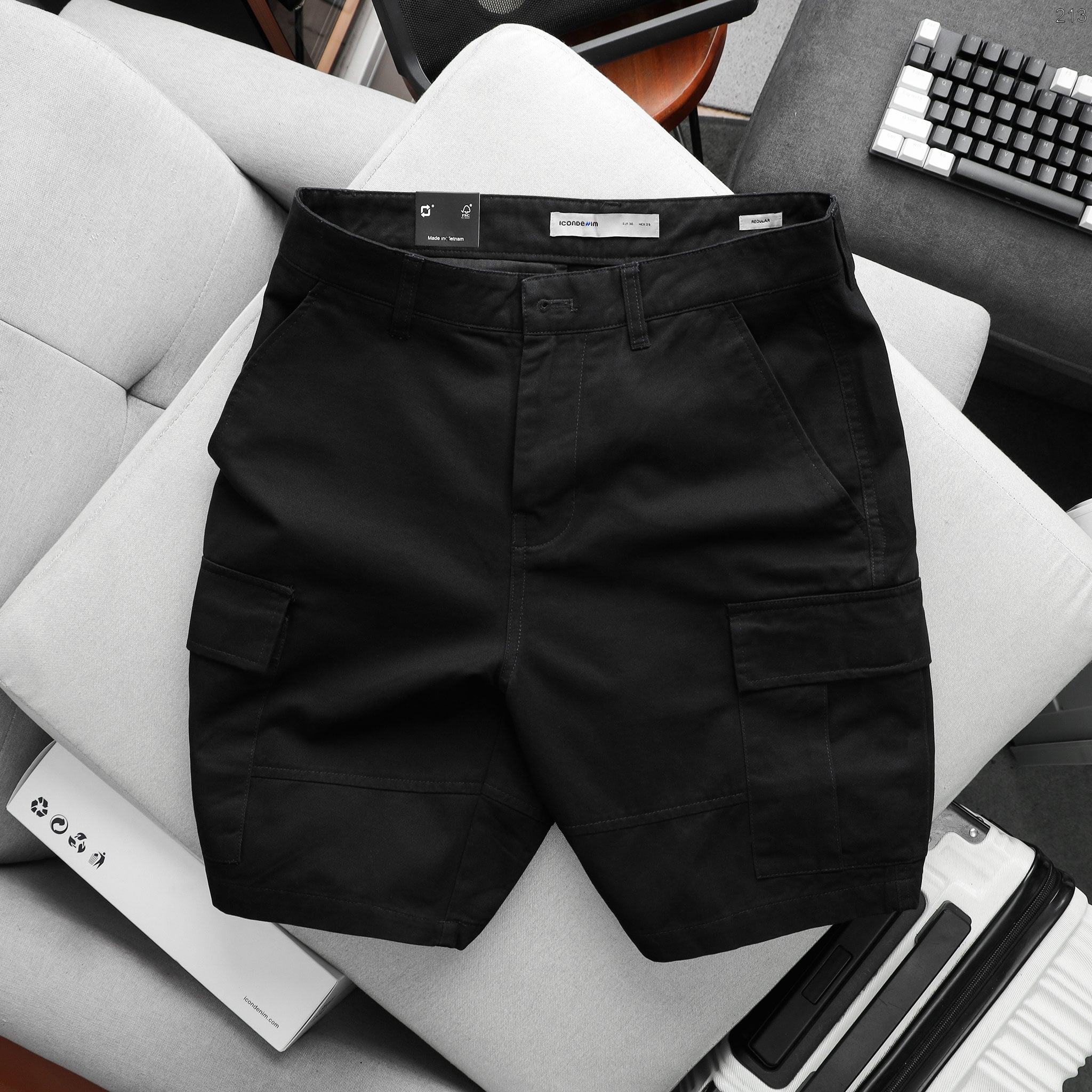 Quần Short Nam Khakis ICONDENIM Cargo Garment Dye