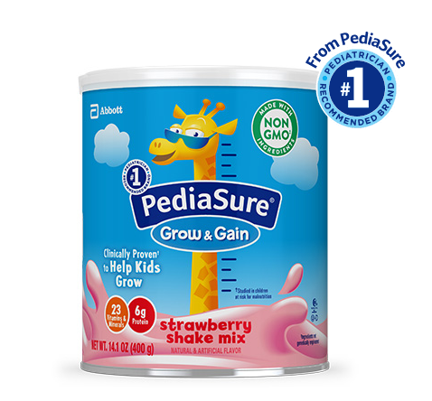 Sữa PediaSure Grow & Gain Non-GMO & Gluten-Free Shake Mix Powder Vị Dâ ...