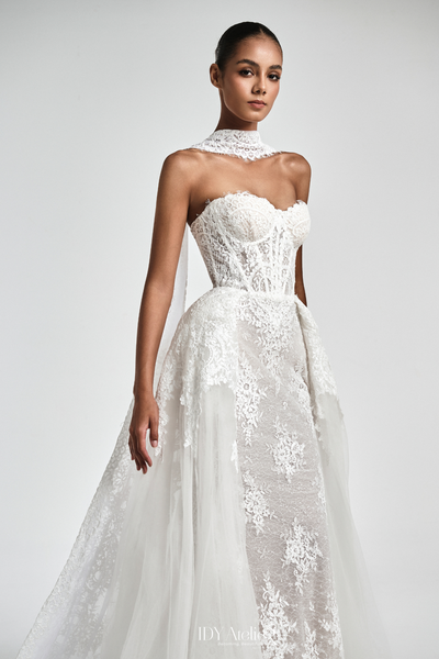 MARCELINE - VLDC-730 LUXURY MERMAID NUDE STRAPLESS SWEEP TRAIN – IDY ...