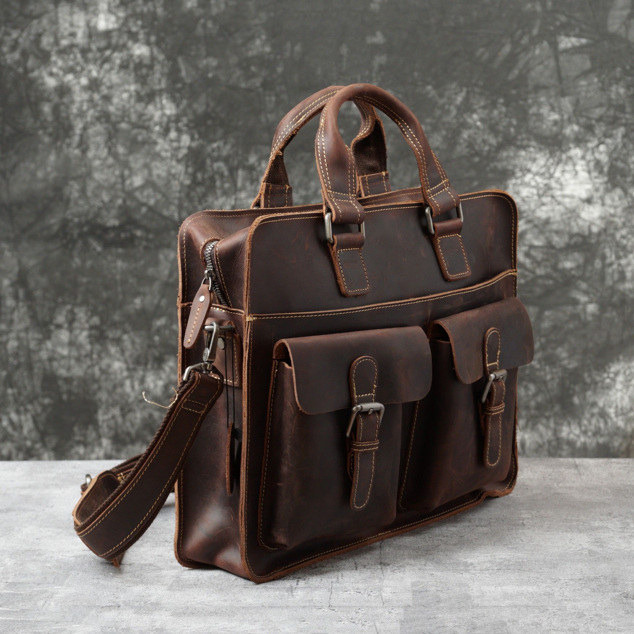 Cặp da thật nam công sở cao cấp - 800588 – #1 đồ da nam nữ giá tốt