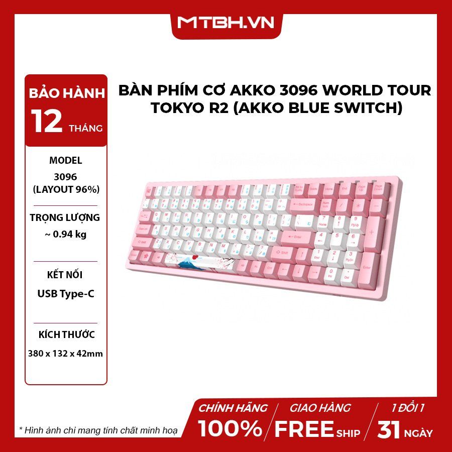 Bàn Phím Cơ AKKO 3096 World Tour Tokyo R2 (Akko switch) – Máy Tính Biên Hòa