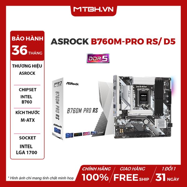 Main ASROCK B760M Pro RS/D5 – Máy Tính Biên Hòa