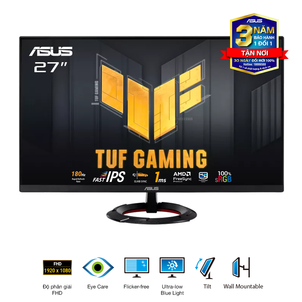 MÀN HÌNH LCD ASUS TUF VG279Q3R 27" FHD IPS 180Hz 1ms CHUYÊN GAME – Máy Tính Biên Hòa