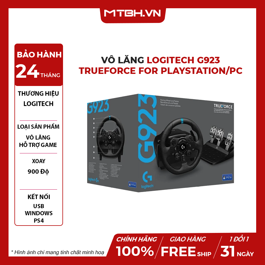 Vô Lăng Logitech G923 TrueForce For PlayStation/PC – Máy Tính Biên Hòa