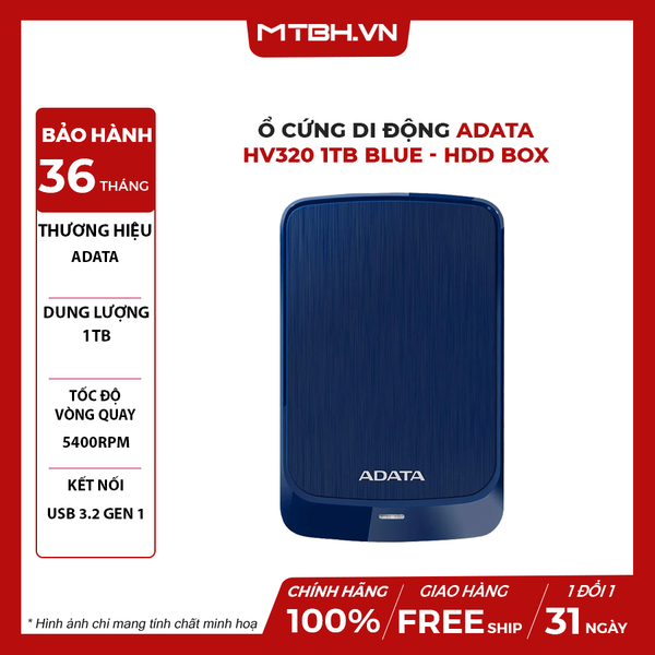 Ổ CỨNG DI ĐỘNG ADATA HV320 1TB BLUE - HDD BOX – Máy Tính Biên Hòa