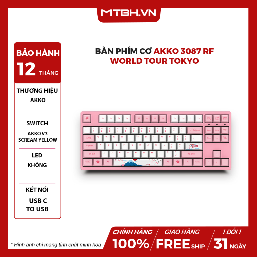 Bàn Phím Cơ AKKO 3087 RF World Tour Tokyo (Dual-mode / AKKO sw v3) – Máy Tính Biên Hòa