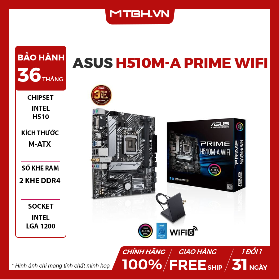Main Asus H510M-A Prime Wifi (Intel LGA 1200, mATX, 2 khe RAM DDR4 ...
