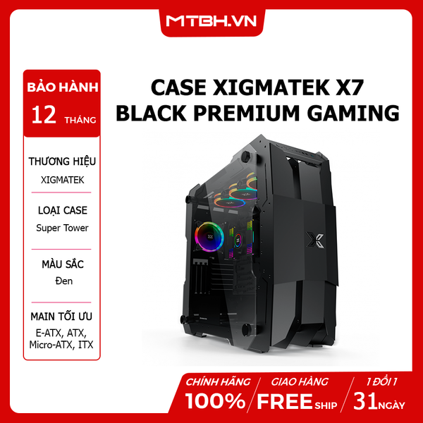 CASE XIGMATEK X7 BLACK PREMIUM GAMING E-ATX – Máy Tính Biên Hòa