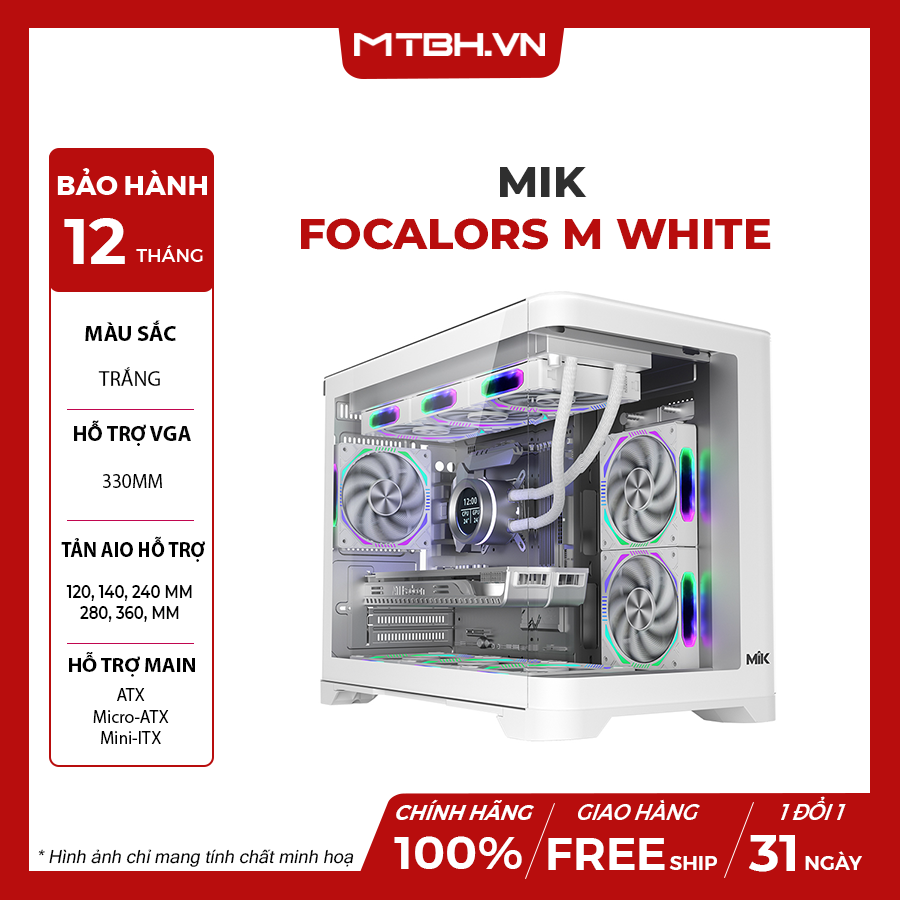 CASE MIK FOCALORS M WHITE – Máy Tính Biên Hòa