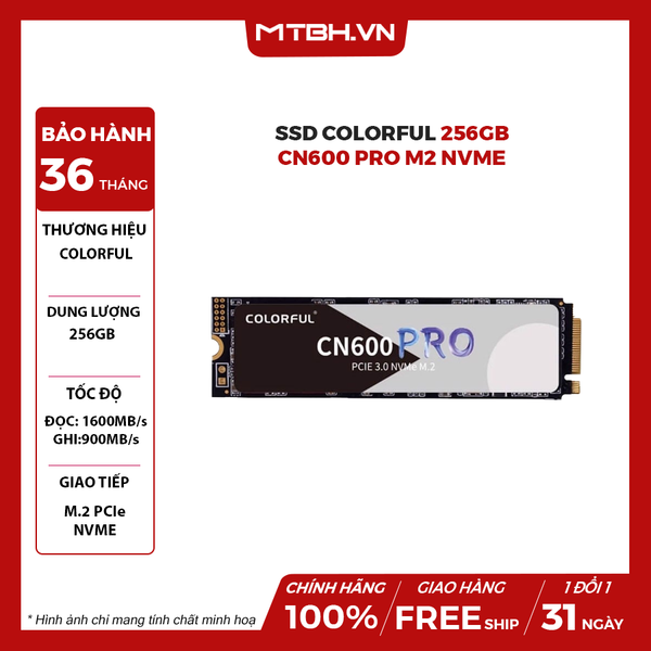 SSD 256GB Colorful CN600 PRO M2 NVMe – Máy Tính Biên Hòa