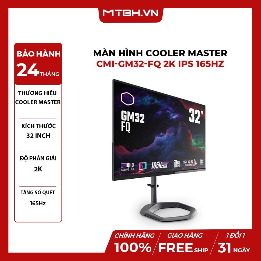 MÀN HÌNH COOLER MASTER CMI-GM32-FQ-US 32" 2K FAST IPS 165Hz CHUYÊN GAM ...