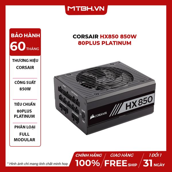 PSU CORSAIR HX850 850w 80 Plus PLATIUM – Máy Tính Biên Hòa
