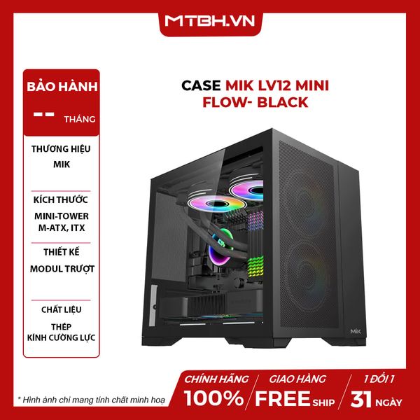 CASE MIK LV12 MINI FLOW GAMING BLACK – Máy Tính Biên Hòa