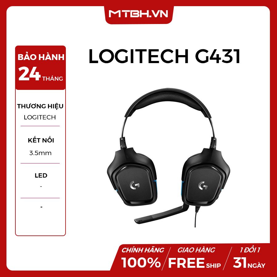 TAI NGHE LOGITECH G431 7.1 Surround – Máy Tính Biên Hòa