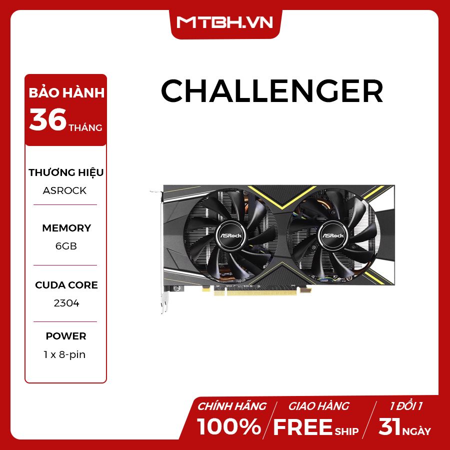VGA ASROCK RX 5600 XT CHALLENGER D6G OC – Máy Tính Biên Hòa