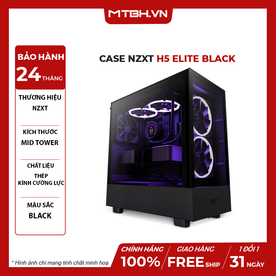 Case NZXT H5 Elite Black – Máy Tính Biên Hòa