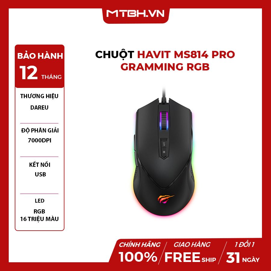 Chuột HAVIT MS814 PROGRAMMING RGB – Máy Tính Biên Hòa
