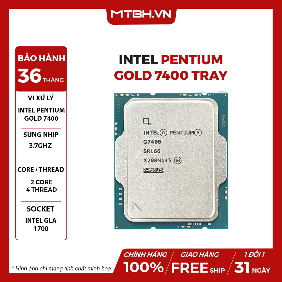 CPU INTEL PENTIUM GOLD G7400 TRAY GEN 12 – Máy Tính Biên Hòa