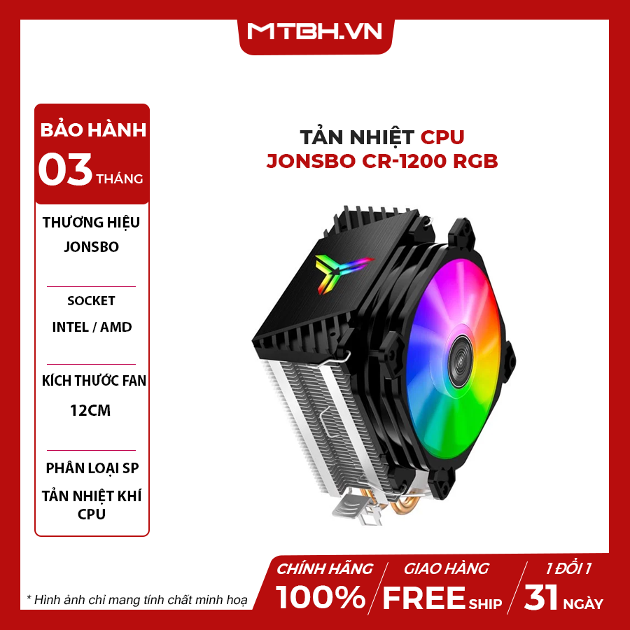 TẢN NHIỆT CPU JONSBO CR-1200 RGB – Máy Tính Biên Hòa
