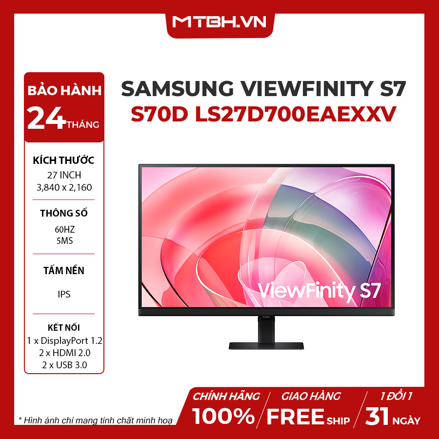 MÀN HÌNH LCD SAMSUNG VIEWFINITY S7 S70D LS27D700EAEXXV 27" IPS 4K 60Hz ...