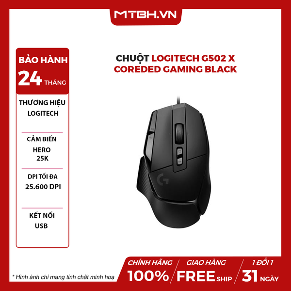 Chuột Logitech G502 X COREDED GAMING BLACK – Máy Tính Biên Hòa