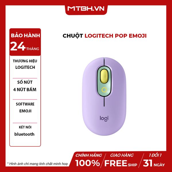 CHUỘT Logitech POP With Emoji Button Daydream Purple – Máy Tính Biên Hòa