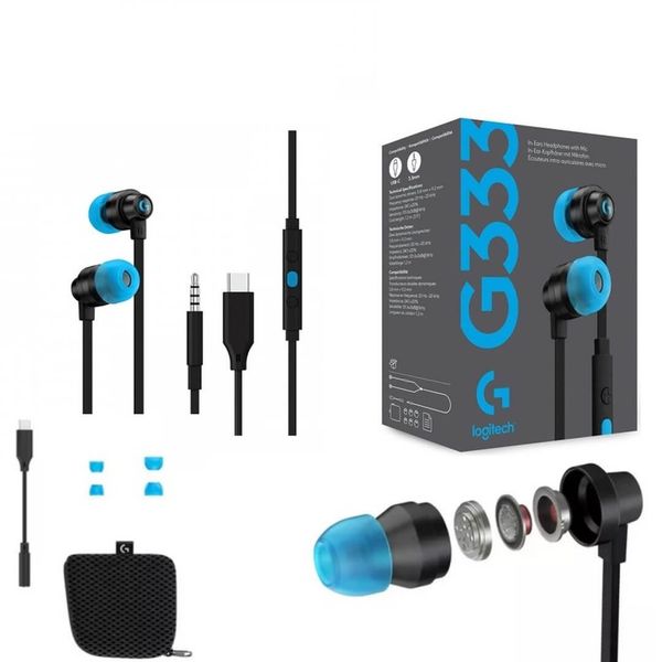 Tai nghe Logitech G333 GAMING EARPHONES Black – Máy Tính Biên Hòa