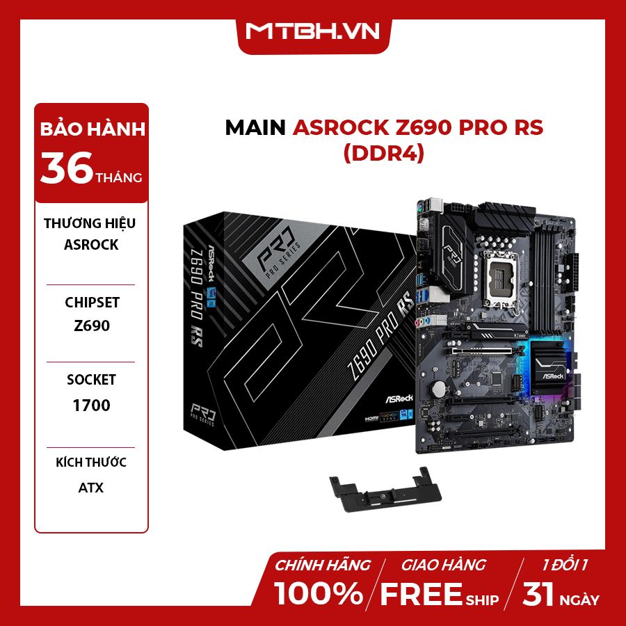 MAIN ASROCK Z690 PRO RS (Intel Z690, Socket 1700, ATX, 4 khe Ram DDR4 ...