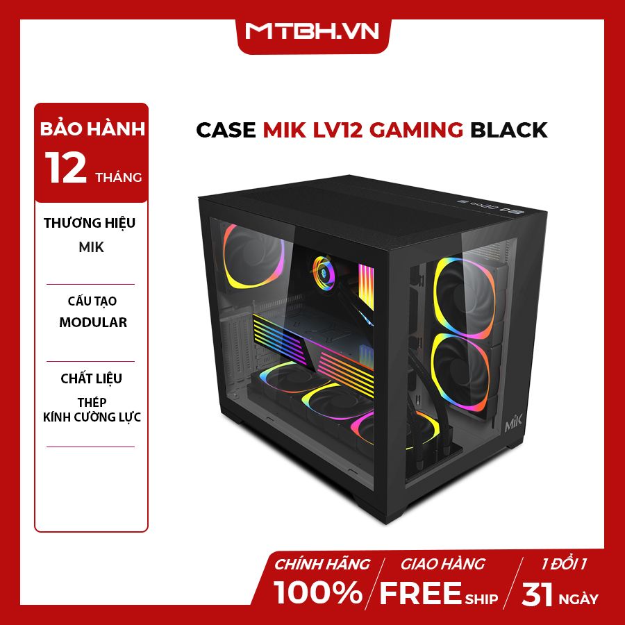 CASE MIK LV12 GAMING BLACK – Máy Tính Biên Hòa