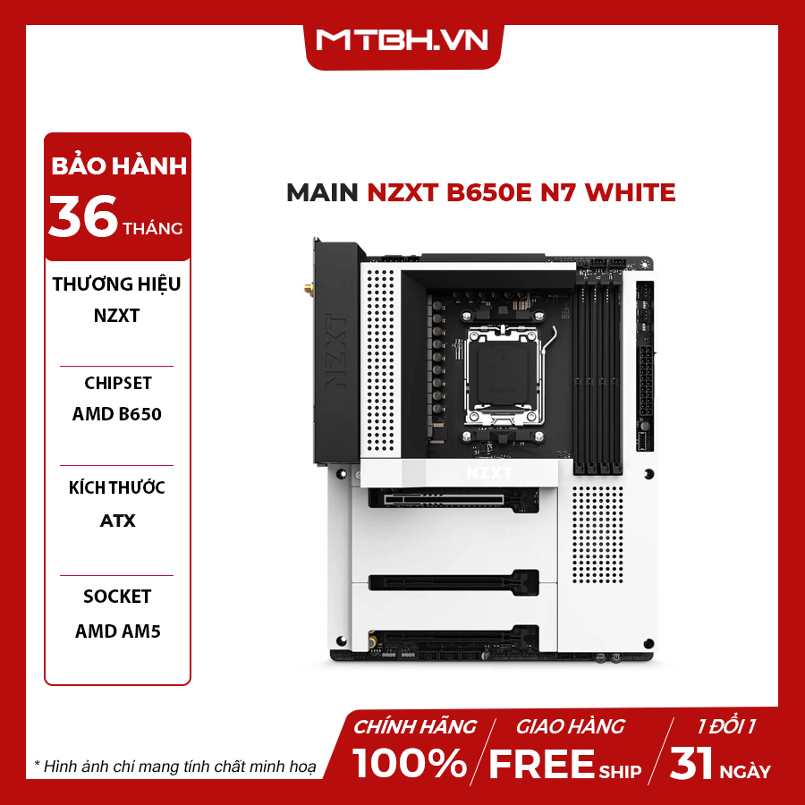 Main NZXT N7 B650E WHITE – Máy Tính Biên Hòa