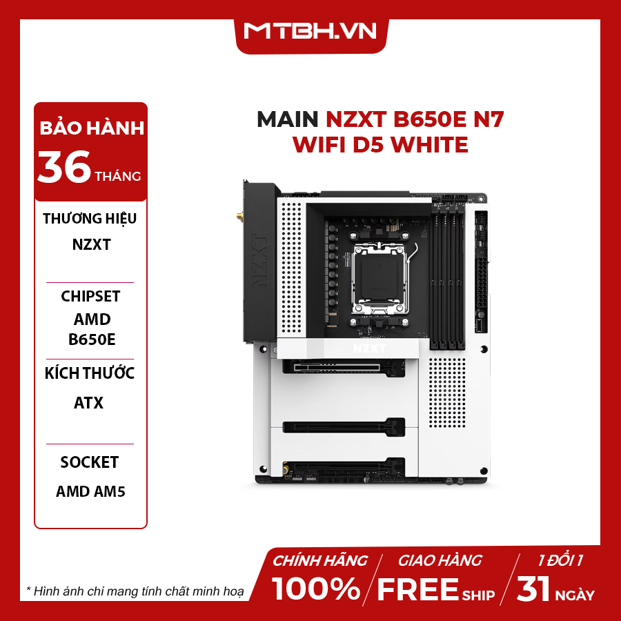 MAIN NZXT B650E N7 WIFI D5 WHITE – Máy Tính Biên Hòa