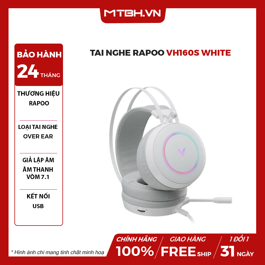 Tai Nghe Rapoo VH160S White – Máy Tính Biên Hòa