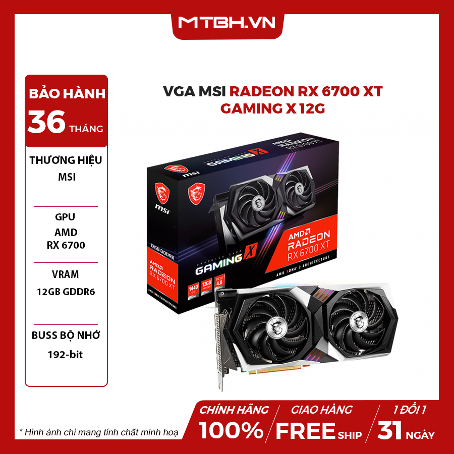 VGA MSI RADEON RX 6700 XT GAMING X 12G – Máy Tính Biên Hòa