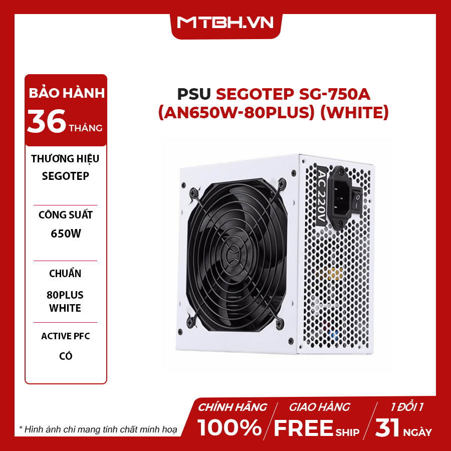 PSU Segotep SG-750A (AN650W-80PLUS) (White) – Máy Tính Biên Hòa