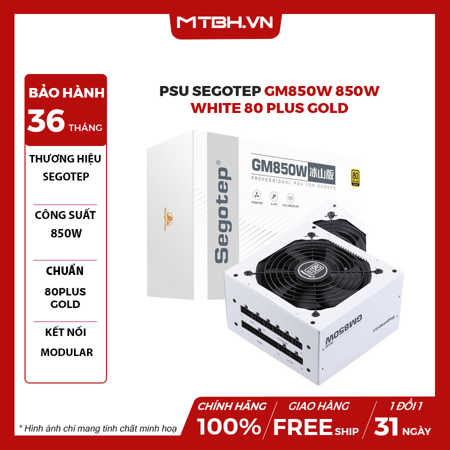 PSU Segotep GM850W 850W White 80 Plus Gold PCIE 5.0/ATX3.0 – Máy Tính Biên Hòa