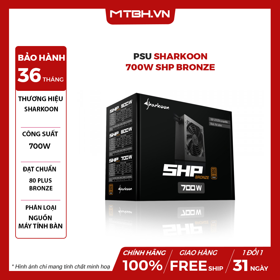PSU SHARKOON 700W SHP BRONZE – Máy Tính Biên Hòa