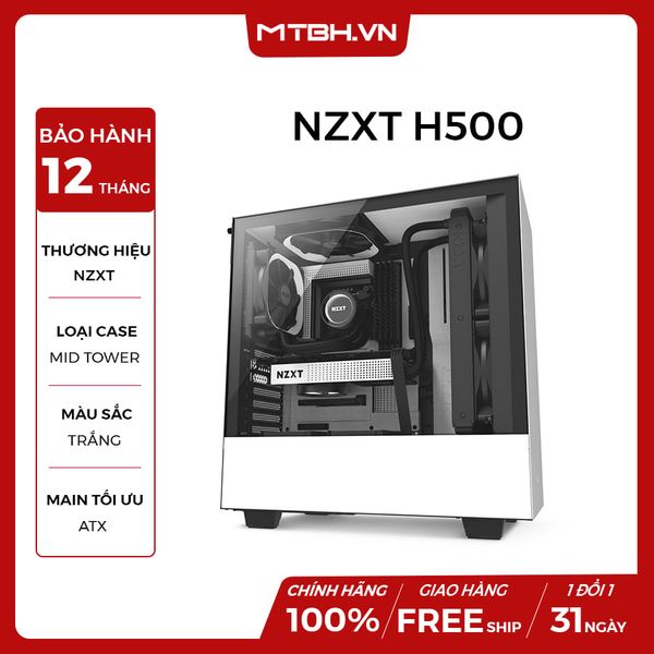CASE NZXT H500 BLACK/WHITE NEW – Máy Tính Biên Hòa