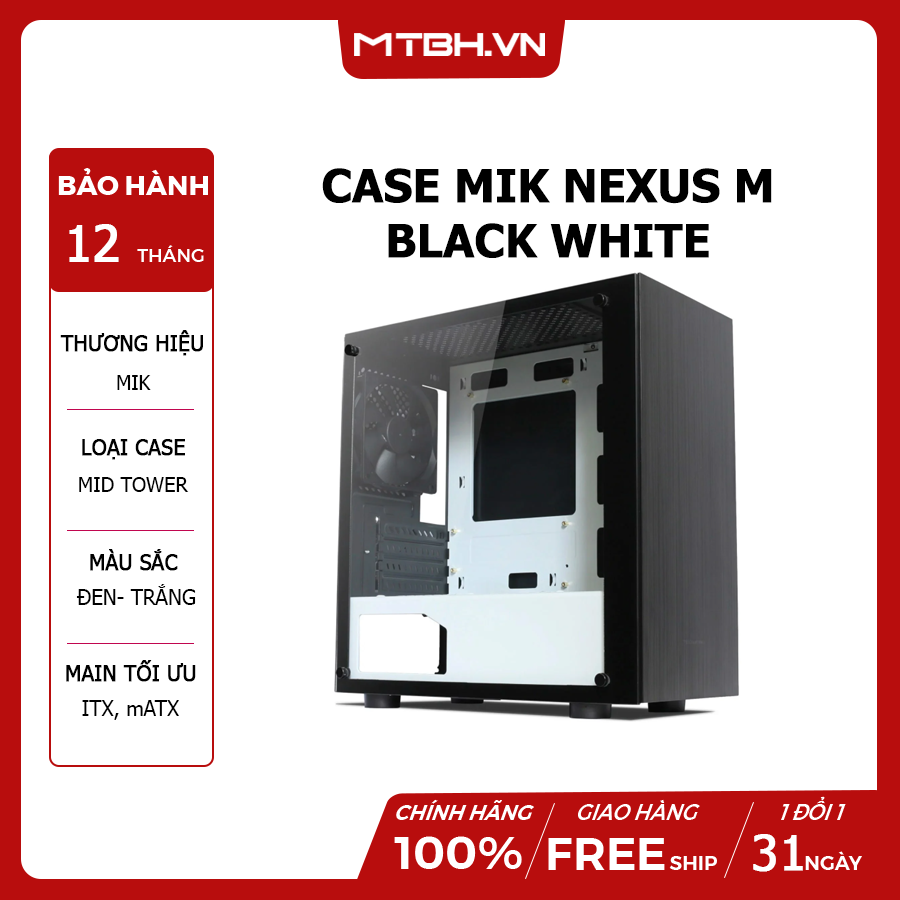 CASE MIK NEXUS M BLACK WHITE – Máy Tính Biên Hòa