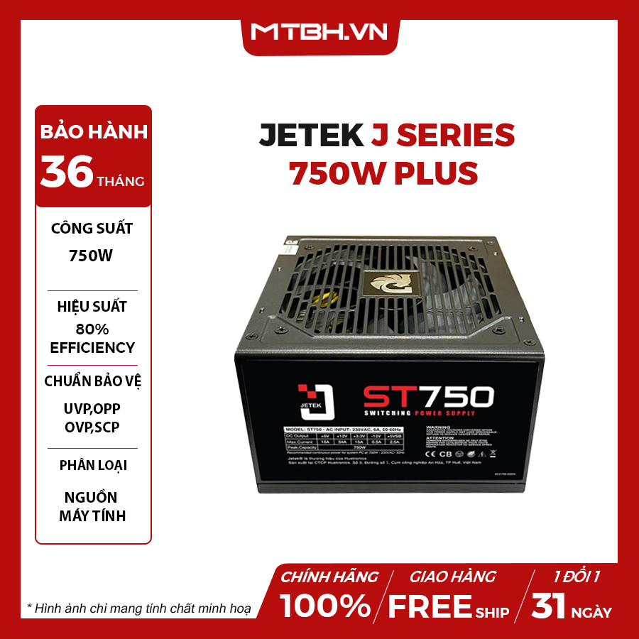 Nguồn Jetek J Series 750W Plus (St750 Atx 12V Pfc) – Máy Tính Biên Hòa